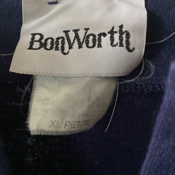 BonWorth | Tops | Vintage Bonworth Navy Embroidered Red Rose Petite Xl ...